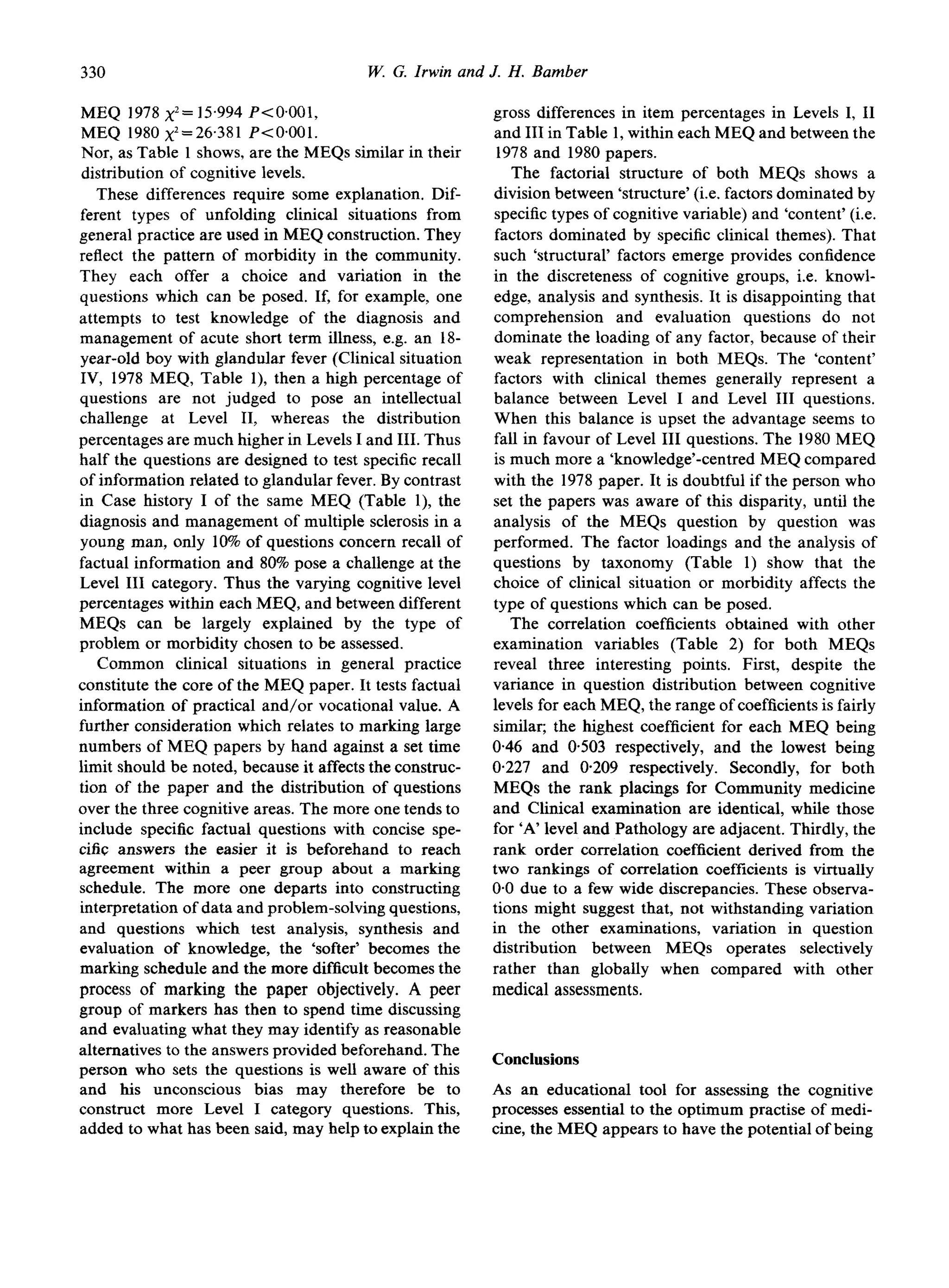 cogntive structure MEQs.pdf medical assessment | PDF
