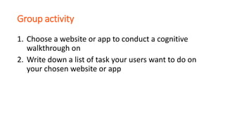 Using cognitive walkthroughs for a task-oriented accessibility review | PPT