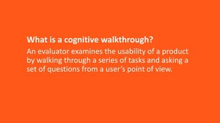 Using cognitive walkthroughs for a task-oriented accessibility review | PPT