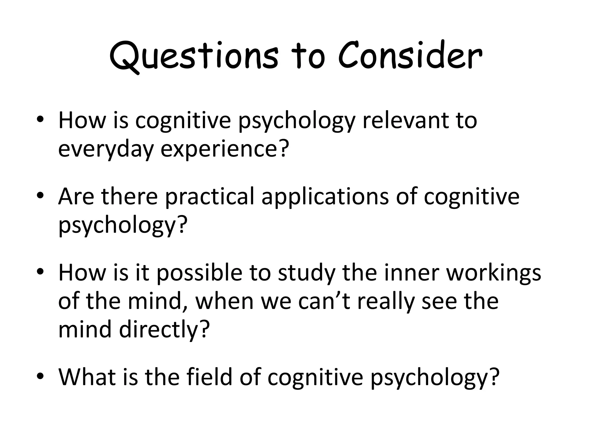 Cog psych week 1 | PDF