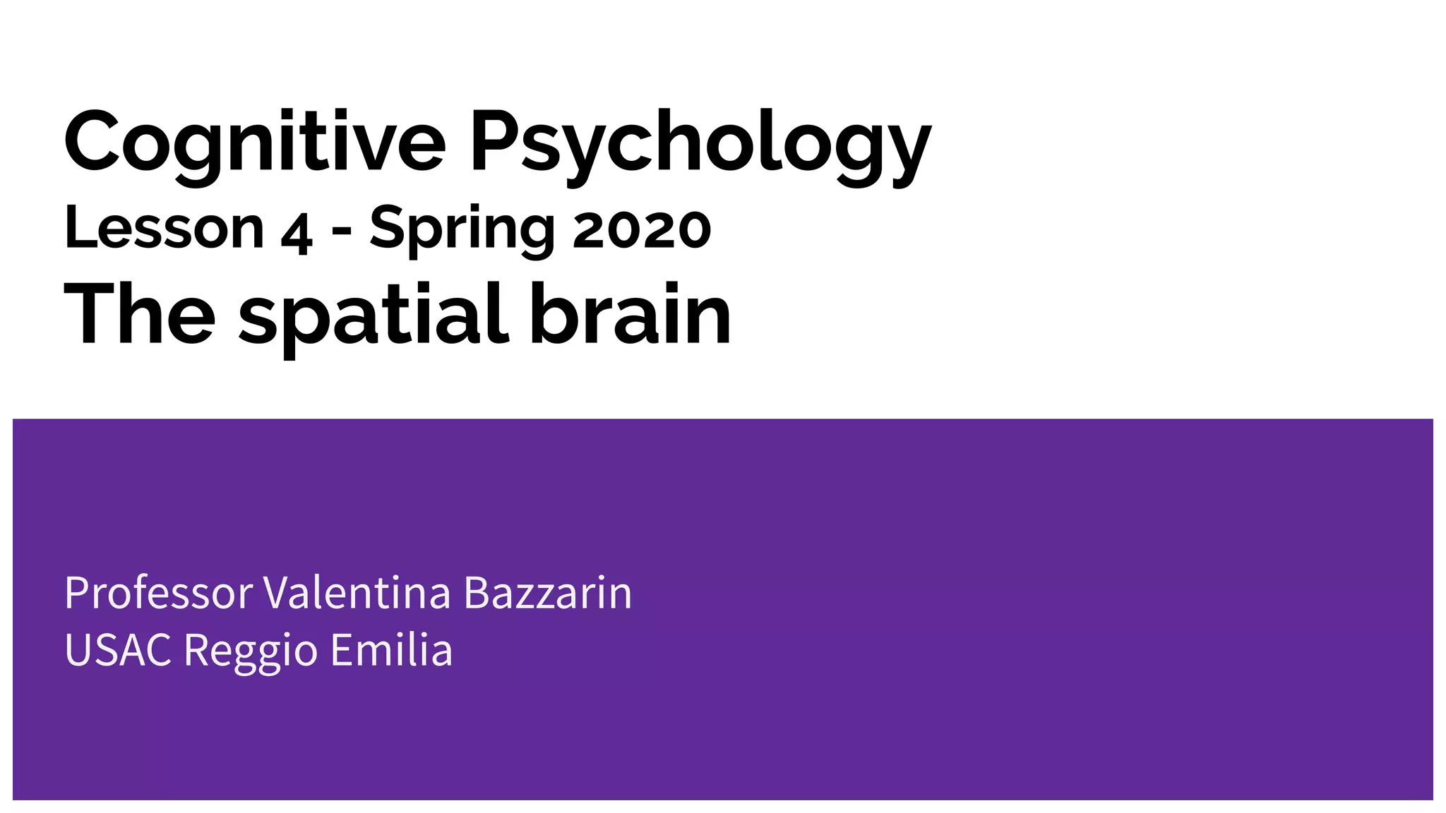 Cog psy L4 spring 2020 | PPT