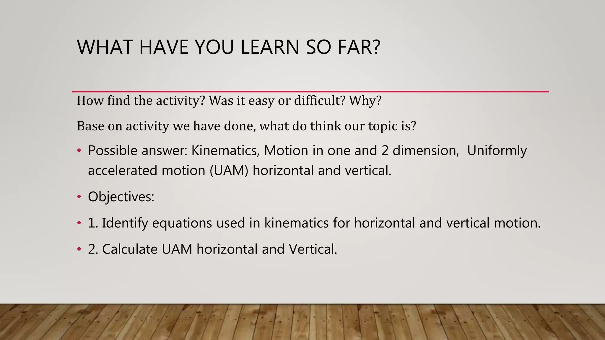 Grade 9 uniformly accelerated motion | PPTX
