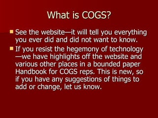 Cogs General Assembly | PPT