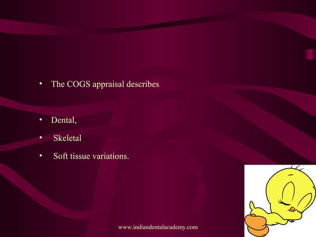 COGS analysis (Cephelometrics for orthognathic surgery) / fixed ...