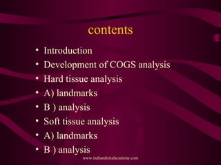 COGS analysis (Cephelometrics for orthognathic surgery) / fixed ...