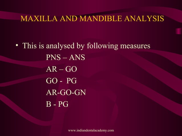 COGS analysis (Cephelometrics for orthognathic surgery) / fixed ...