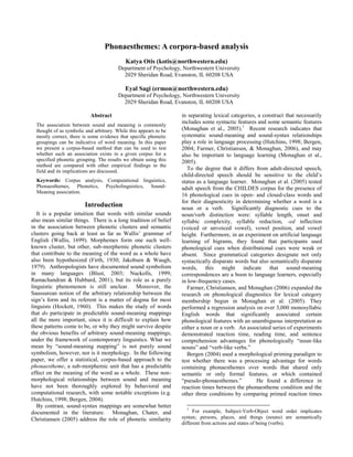 Phonaesthemes: A Corpus-based Analysis | PDF