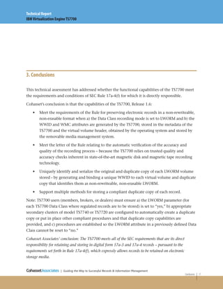 TS7700 Logical WORM SEC compliance assessment White paper | PDF