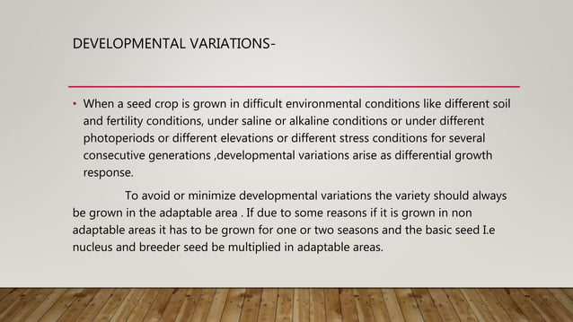 Deterioration of crop varieties and methods to prevent them. | PPTX ...