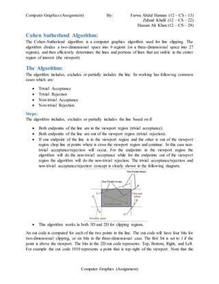 Cohen sutherland algorithm | DOCX