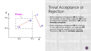 Cohen sutherland line clipping algorithm | PPTX