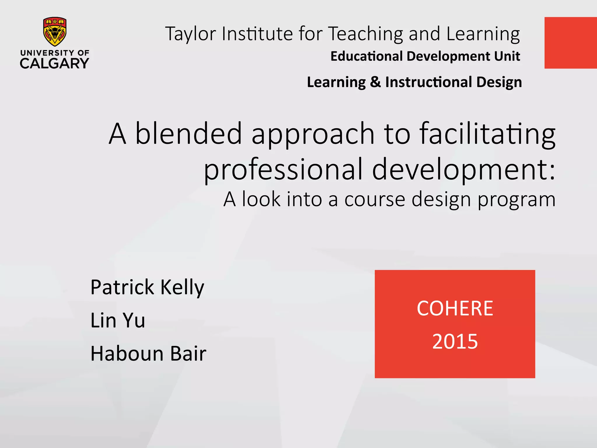 A Blended Approach to Facilitating Professional Development | PDF ...
