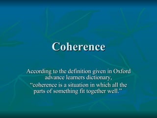 Coherence | PPT
