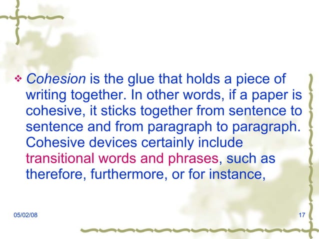 Coherence And Cohesion | PPT
