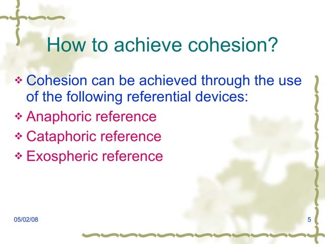 Coherence And Cohesion | PPT