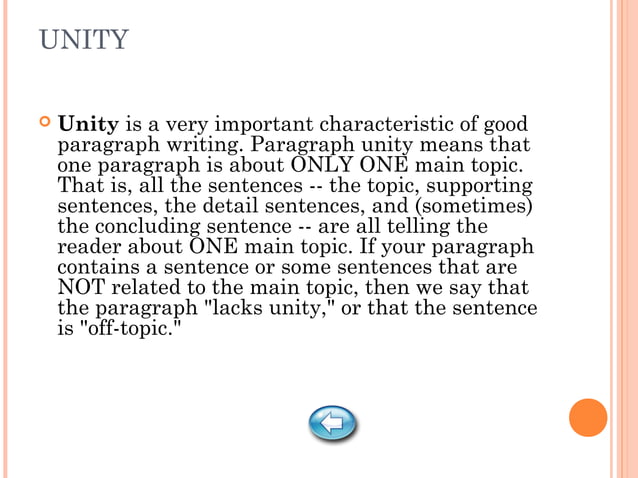 Coherence and unity writing | PPT