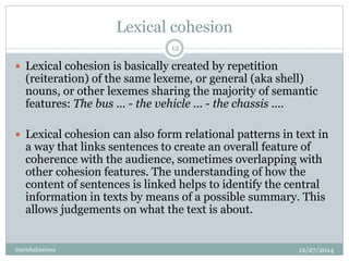 Coherence, cohesion and deixis | PPTX