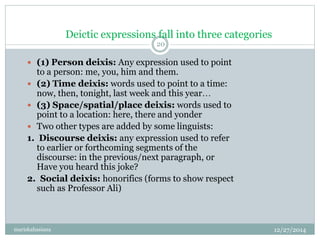 Coherence, cohesion and deixis | PPTX