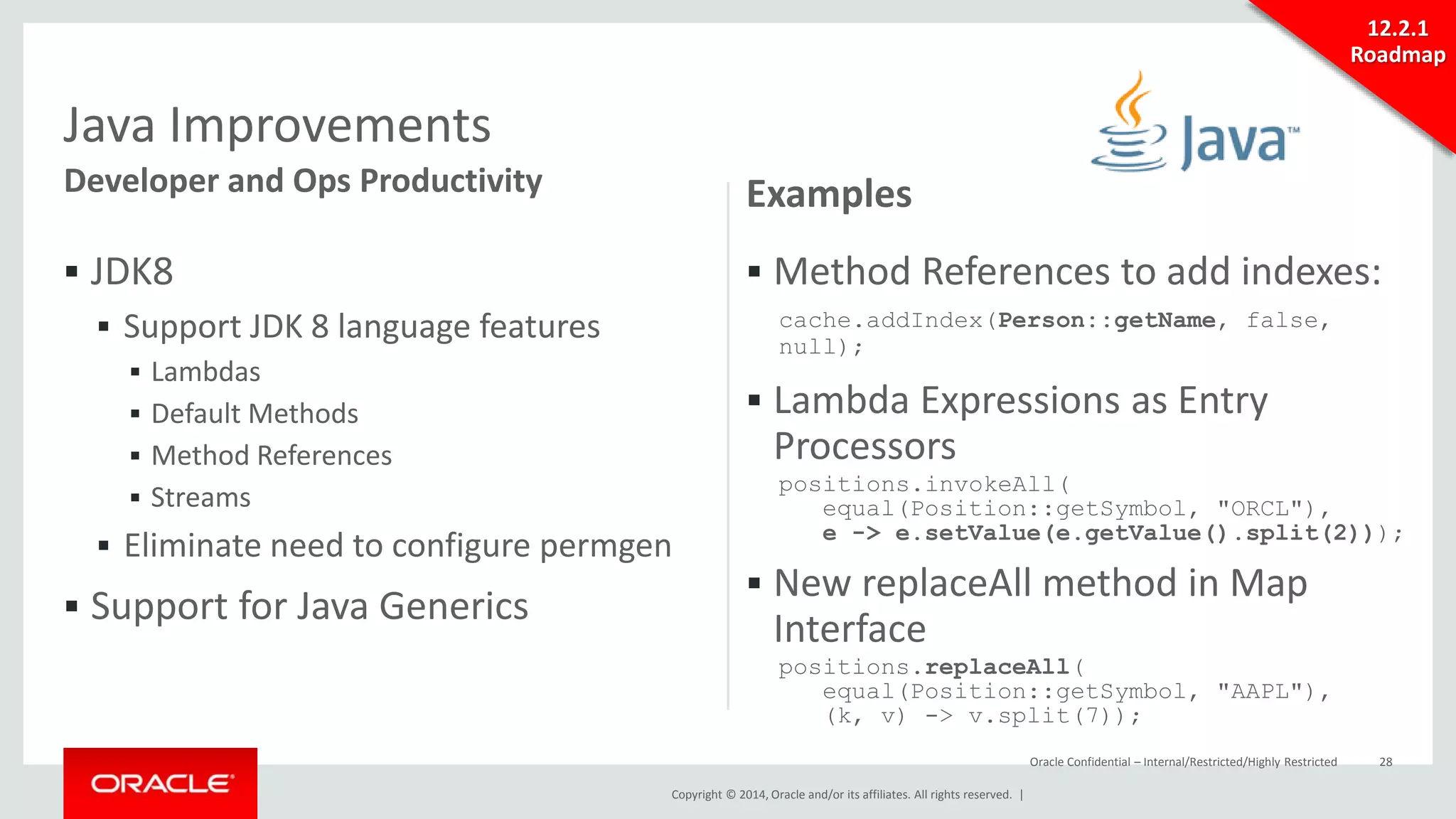 Oracle Coherence Strategy and Roadmap (OpenWorld, September 2014) | PPT