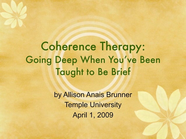 Coherence Therapy.Ppt