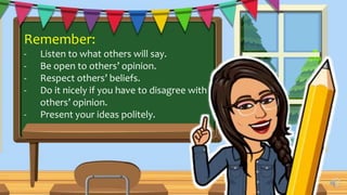 Coherent and comprehensive report in differing viewpoints on an issue ...