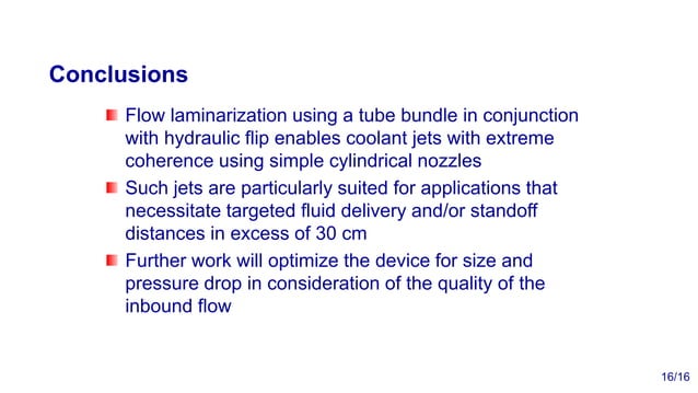 Coherent coolant jets for grinding | PPSX
