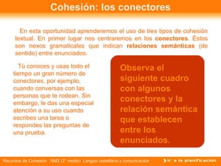 Mecanismos de Cohesión 1º medios 2010 | PPT
