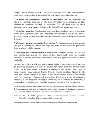 Cohesión y coherencia Conectores | DOCX