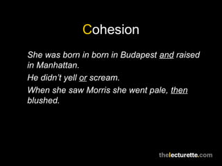 Cohesion: making connections between speech and writing | PPT
