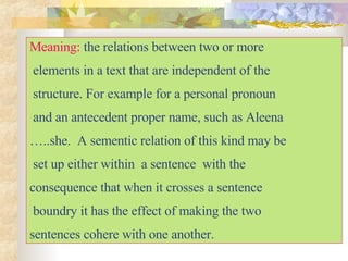 Cohesion And Coherence1 | PPT