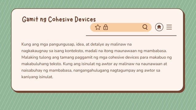 Cohesion Devices sa Filipino............ | PPTX