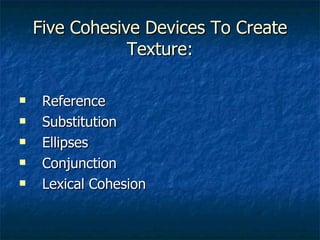 Cohesion Types | PPT