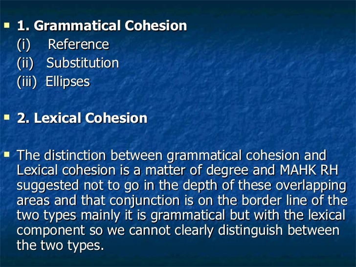 Cohesion Types