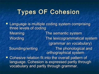 Cohesion types | PPT