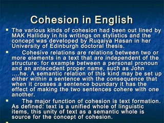 Cohesion Meaning