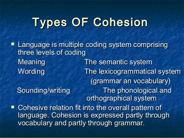 Cohesion Meaning
