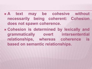 Cohesion and coherence | PPTX