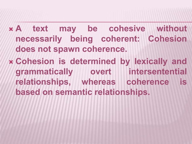 Cohesion and coherence | PPTX