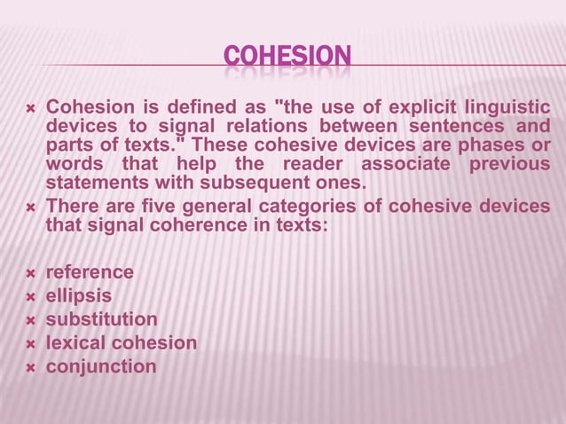 Cohesion and coherence | PPTX