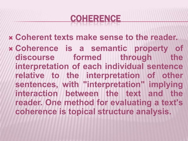 Cohesion and coherence | PPT