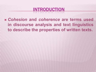 Cohesion and coherence | PPTX