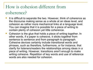 Cohesion and coherence | PPT