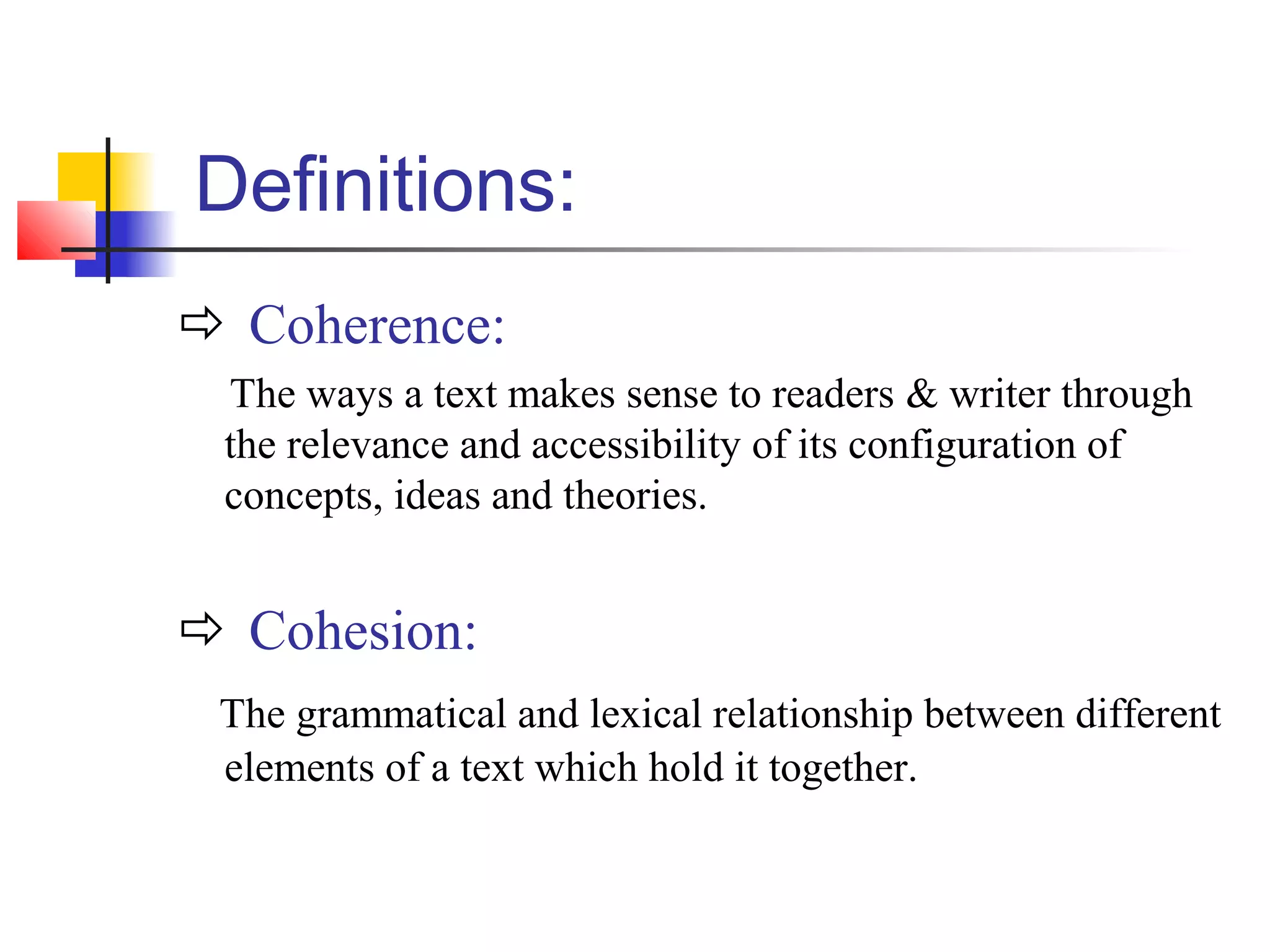 Cohesion and coherence | PPT