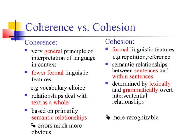 Cohesion and coherence | PPT | Resume Writing and Advice | Job Search