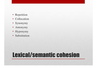Cohesion And Coherence | PDF