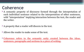 COHESION AND COHERENCE.pptfwegwegerrehtyj | PPT