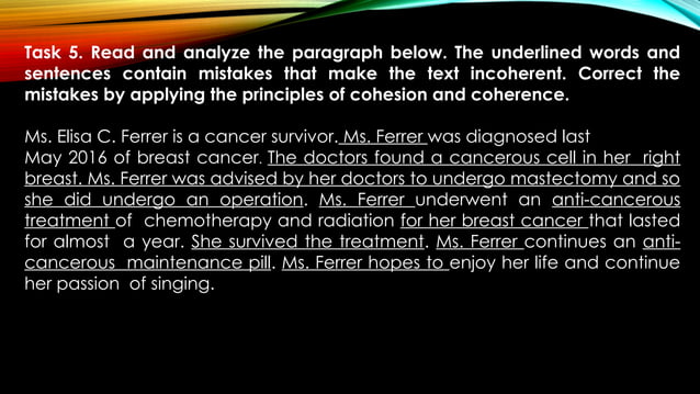 cohesion and coherence lesson in english 9.pptx | Games and Puzzles | Hobbies & Interests