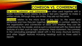 cohesion and coherence lesson in english 9.pptx | Games and Puzzles ...