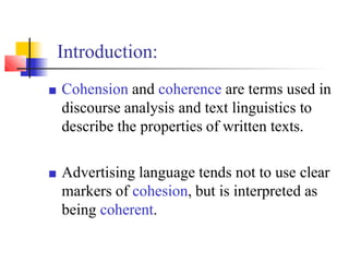 Cohesion and Coherence - Reading and Writing.pptx