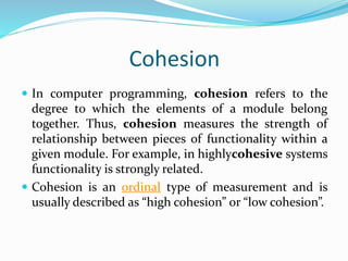Cohesion and coupling | PPTX